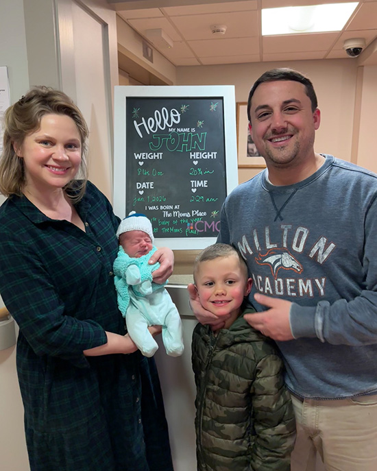CMC's Mom's Place celebrates arrival of one of NH's first 2026 babies ...
